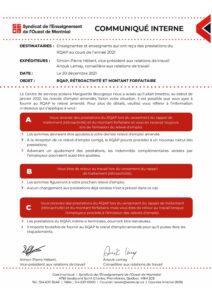 Communiqué interne – RQAP | SEOM
